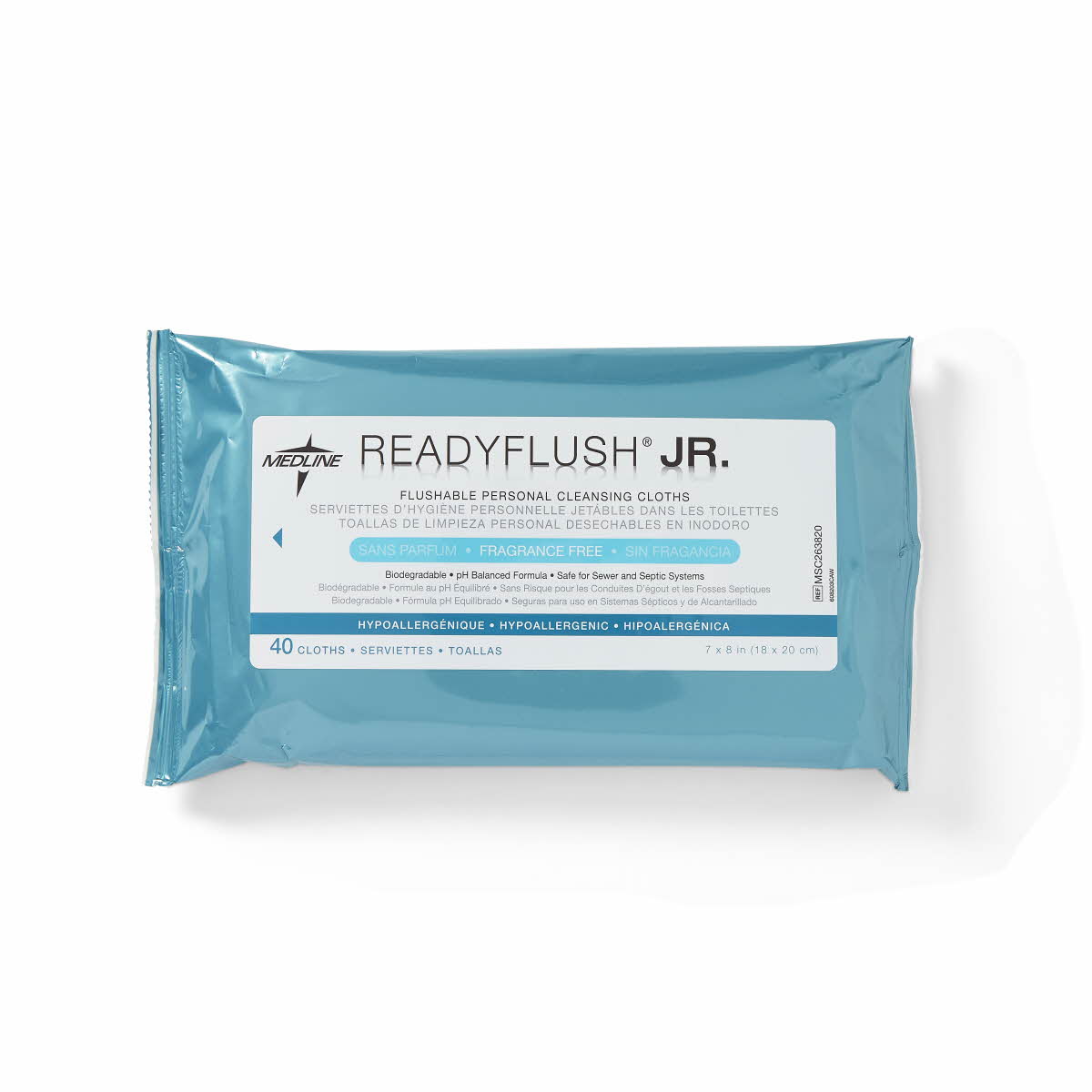 Medline® Readyflush Flushable Junior Fragrance Free Cleansing Cloths ...